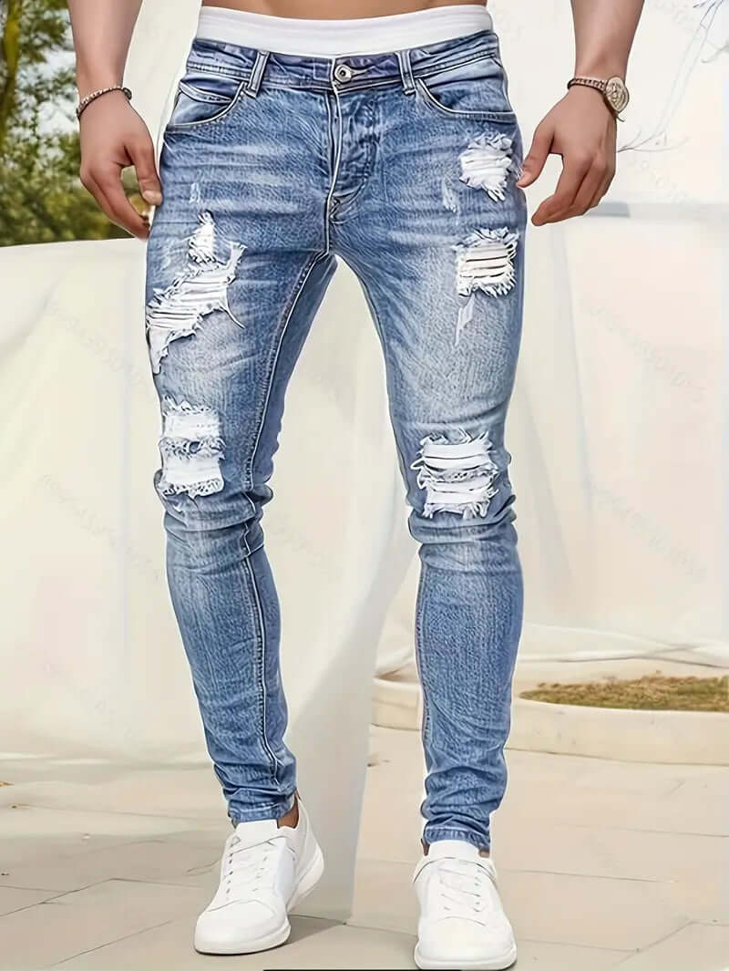 Men's Ripped Skinny Jeans – GLOVERA